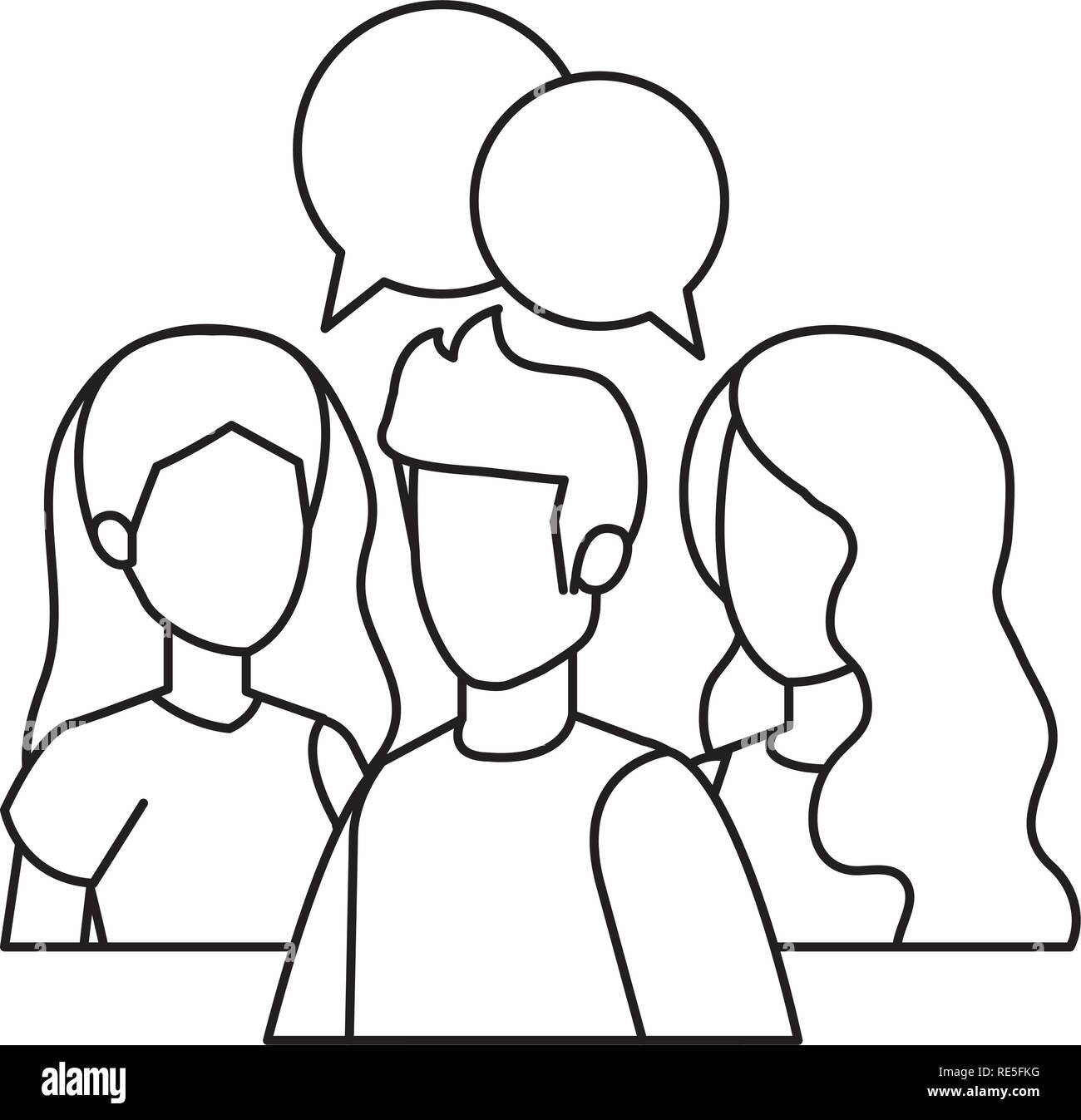 group of people with speech bubble characters Stock Vector Image & Art ...