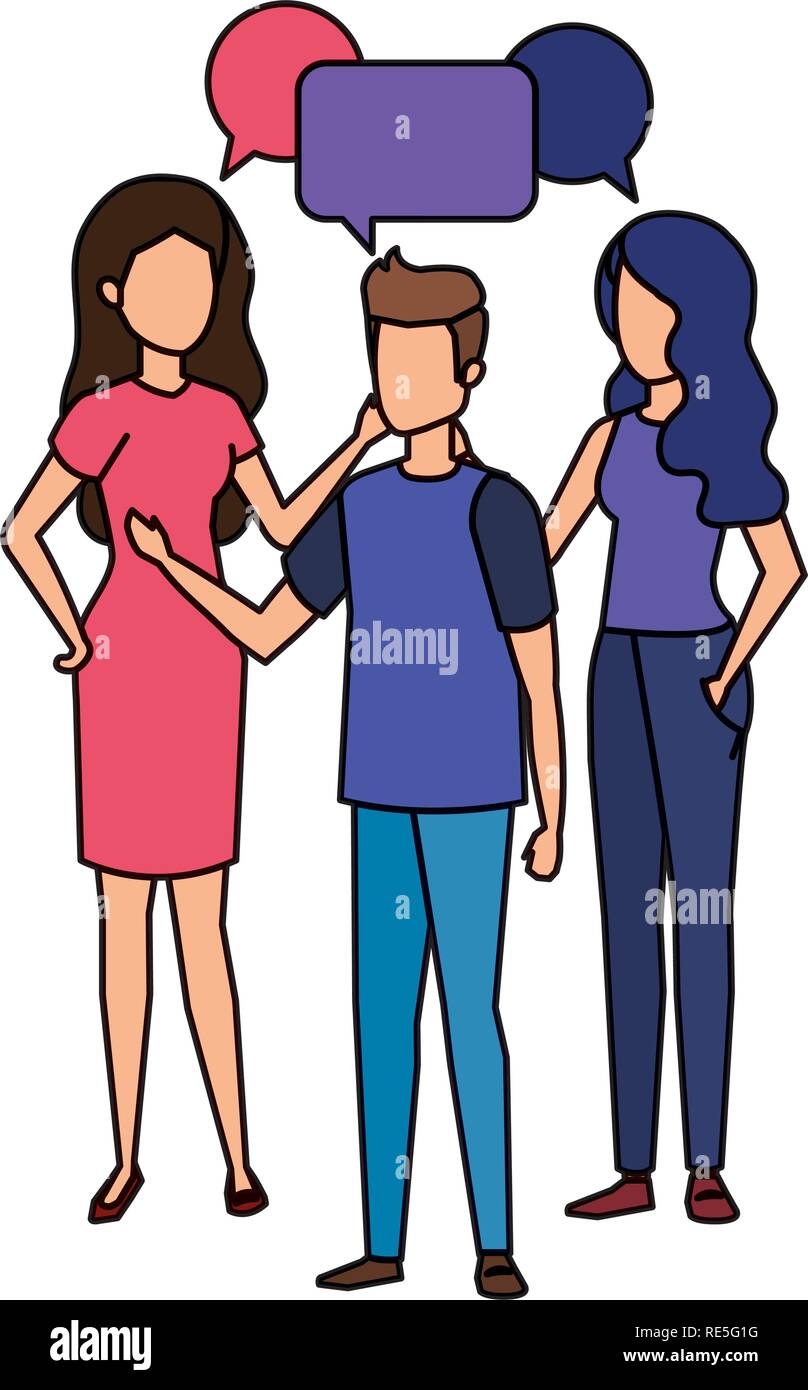 group of people with speech bubble characters Stock Vector Image & Art ...