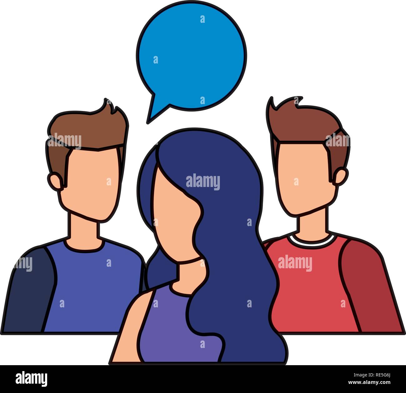 group of people with speech bubble characters Stock Vector Image & Art ...