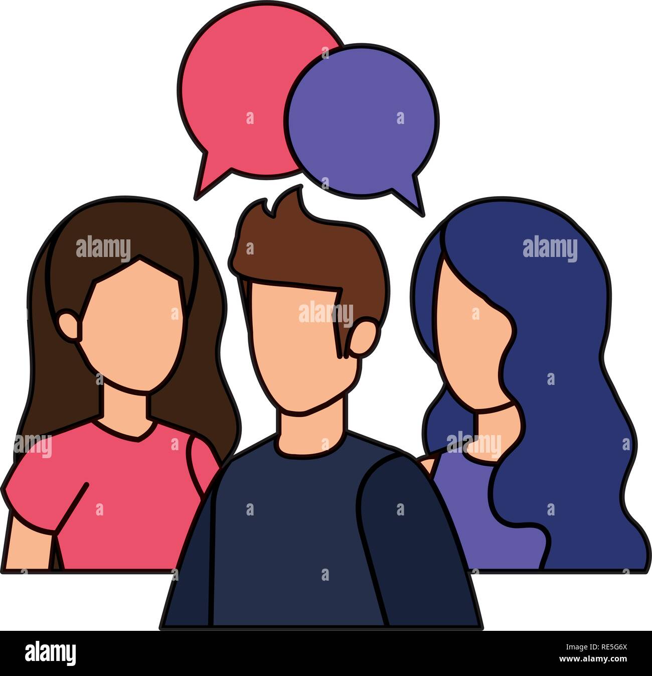 group of people with speech bubble characters Stock Vector Image & Art ...