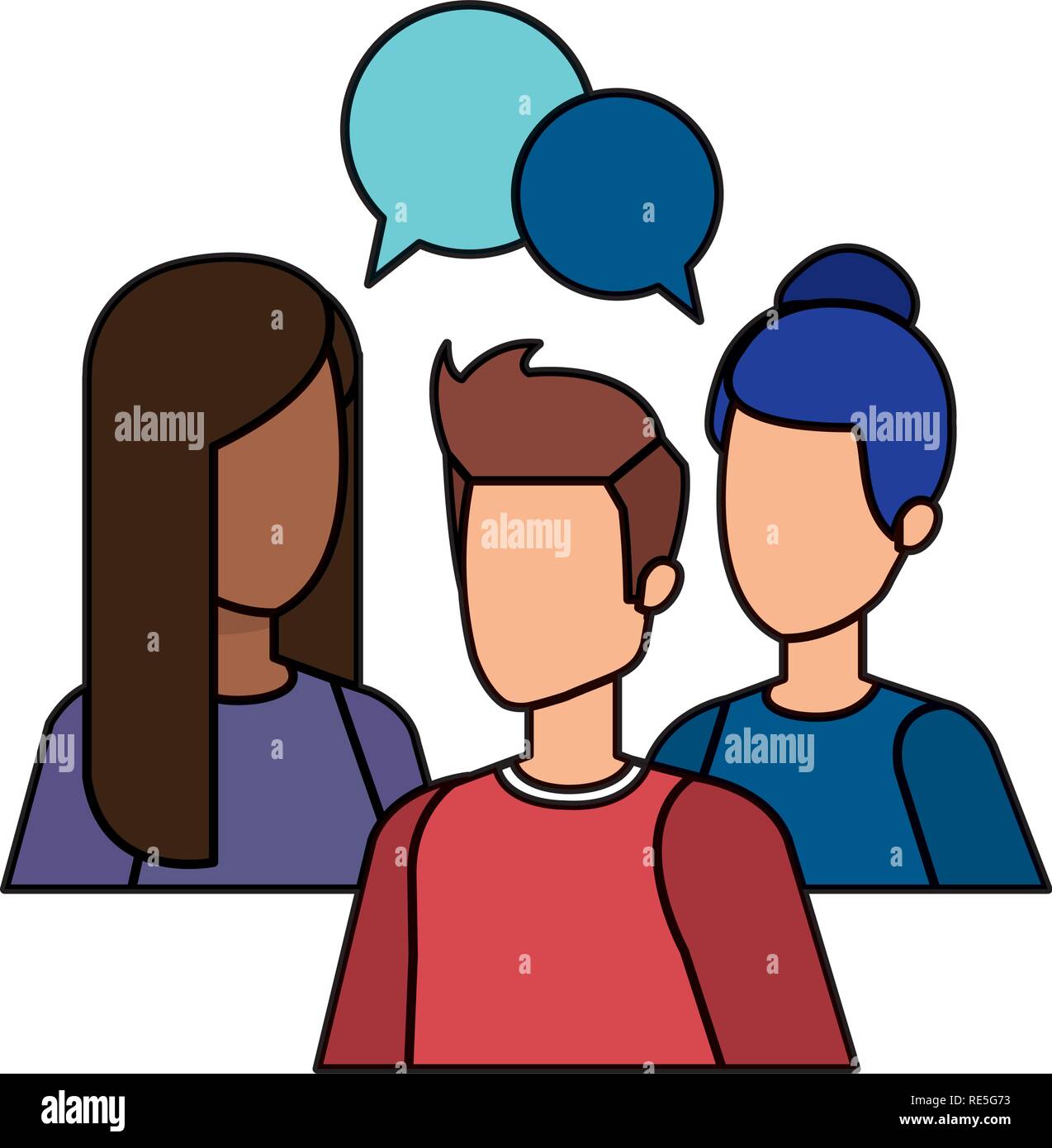 group of people with speech bubble characters Stock Vector Image & Art ...