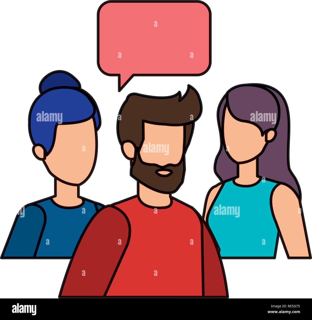 group of people with speech bubble characters Stock Vector Image & Art ...