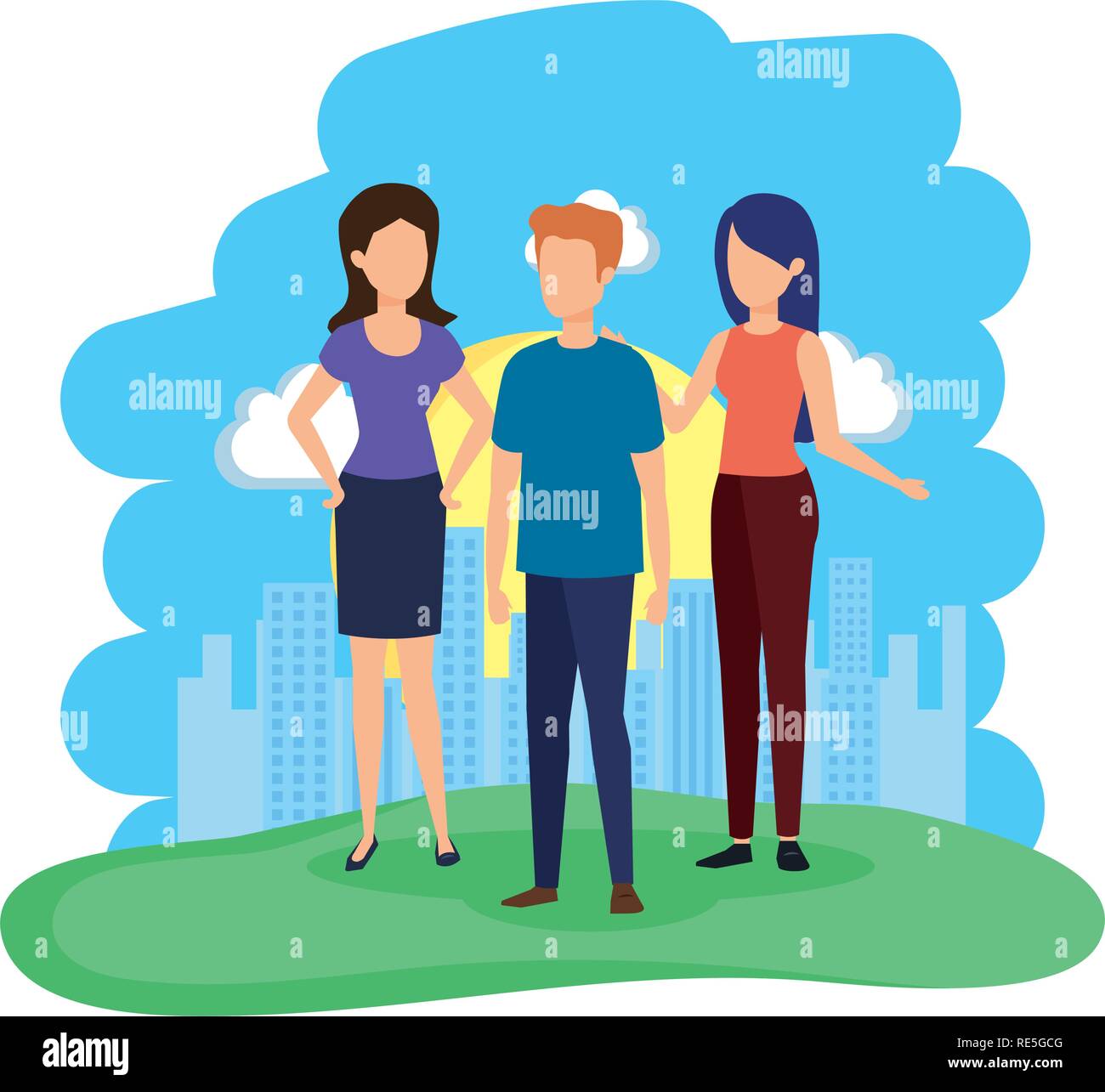 group of people in the landscape Stock Vector Image & Art - Alamy