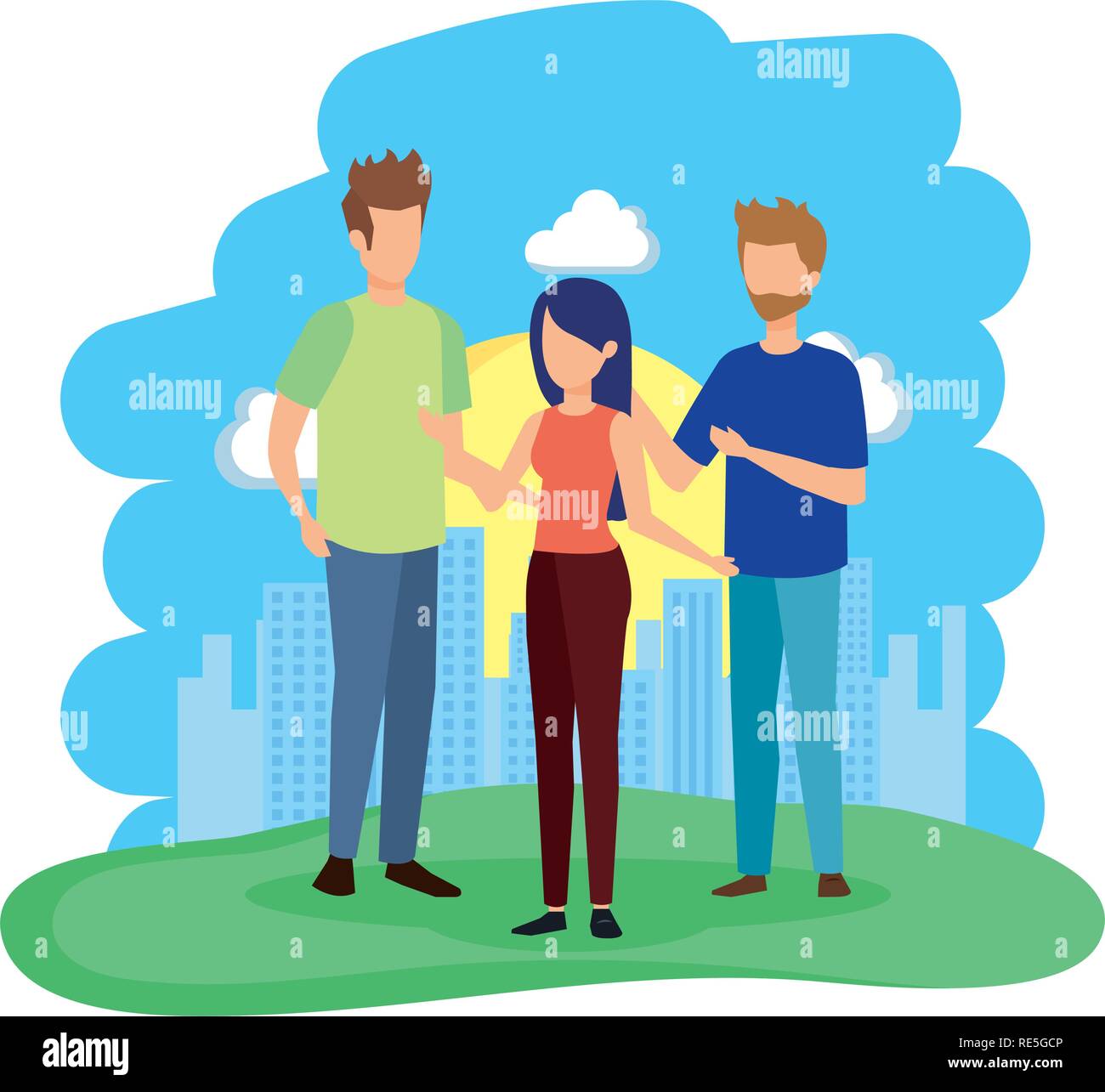 group of people in the landscape Stock Vector Image & Art - Alamy