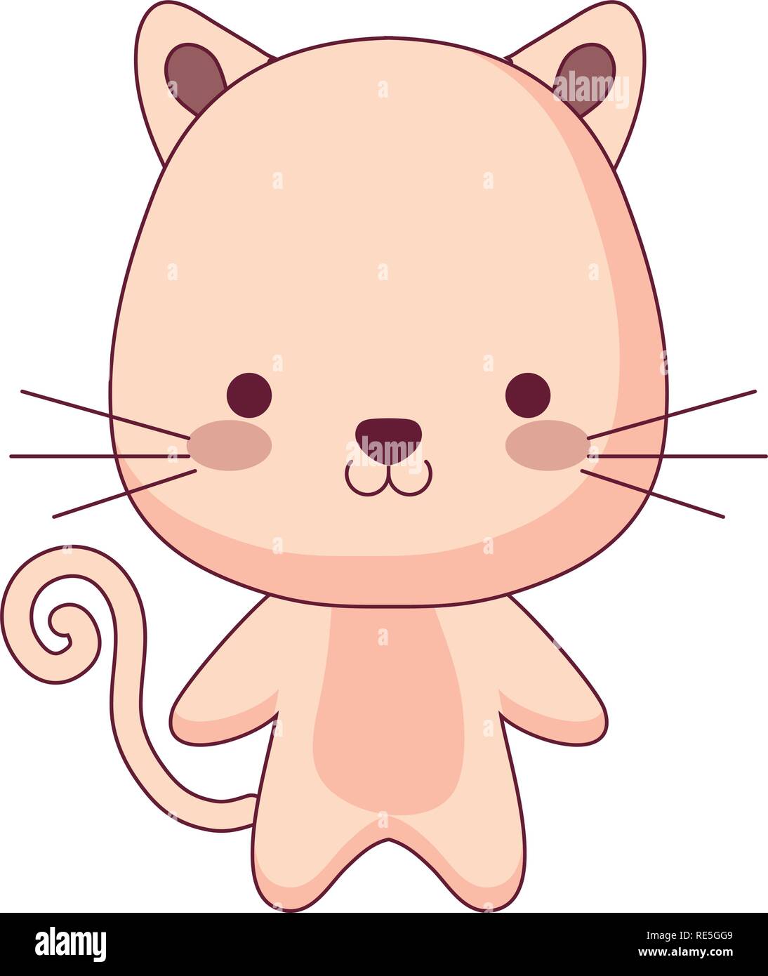 cute and little cat character vector illustration design Stock Vector ...