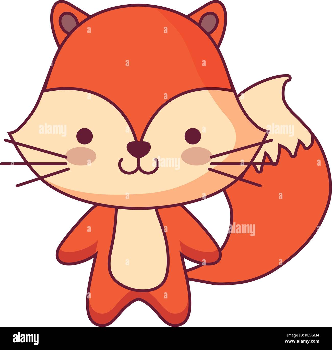 cute and little fox character vector illustration design Stock Vector ...