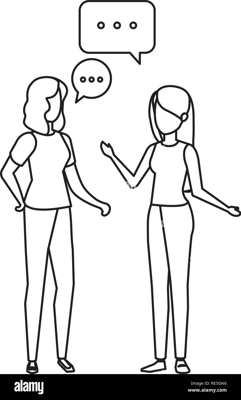 Happy teenager girls talking Stock Vector Images - Alamy