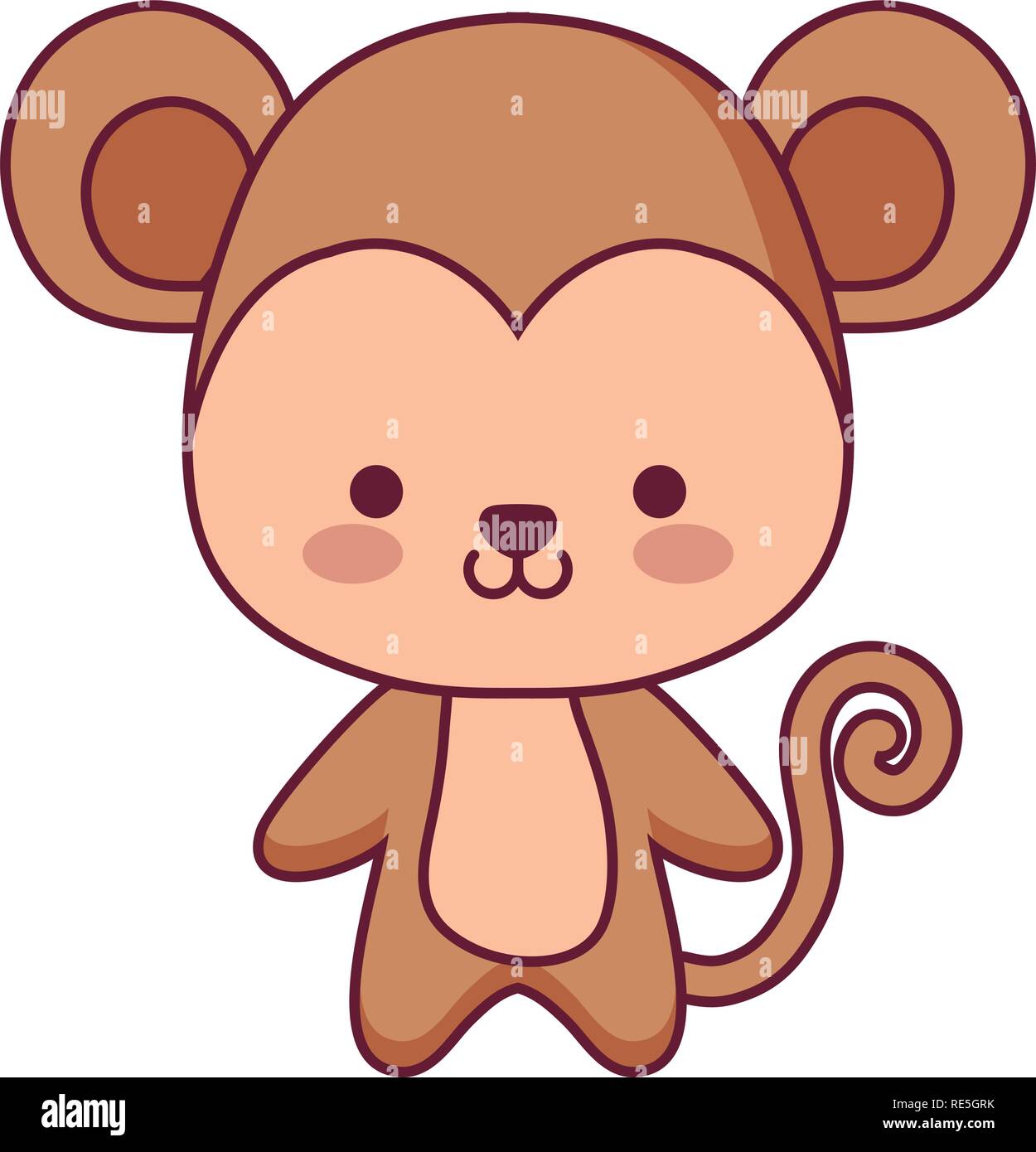 cute and little monkey character vector illustration design Stock ...