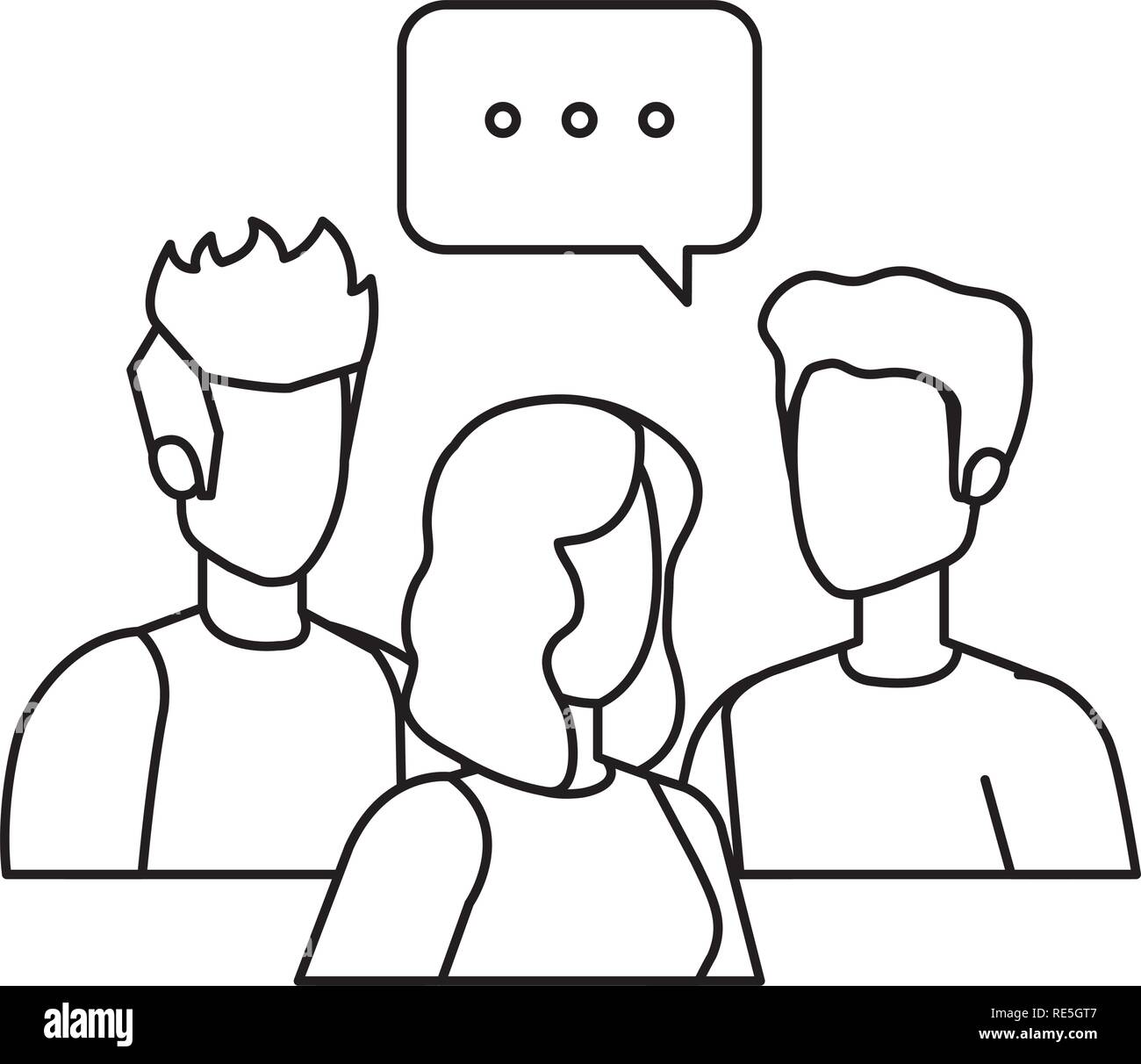 Group Of People Talking Drawing