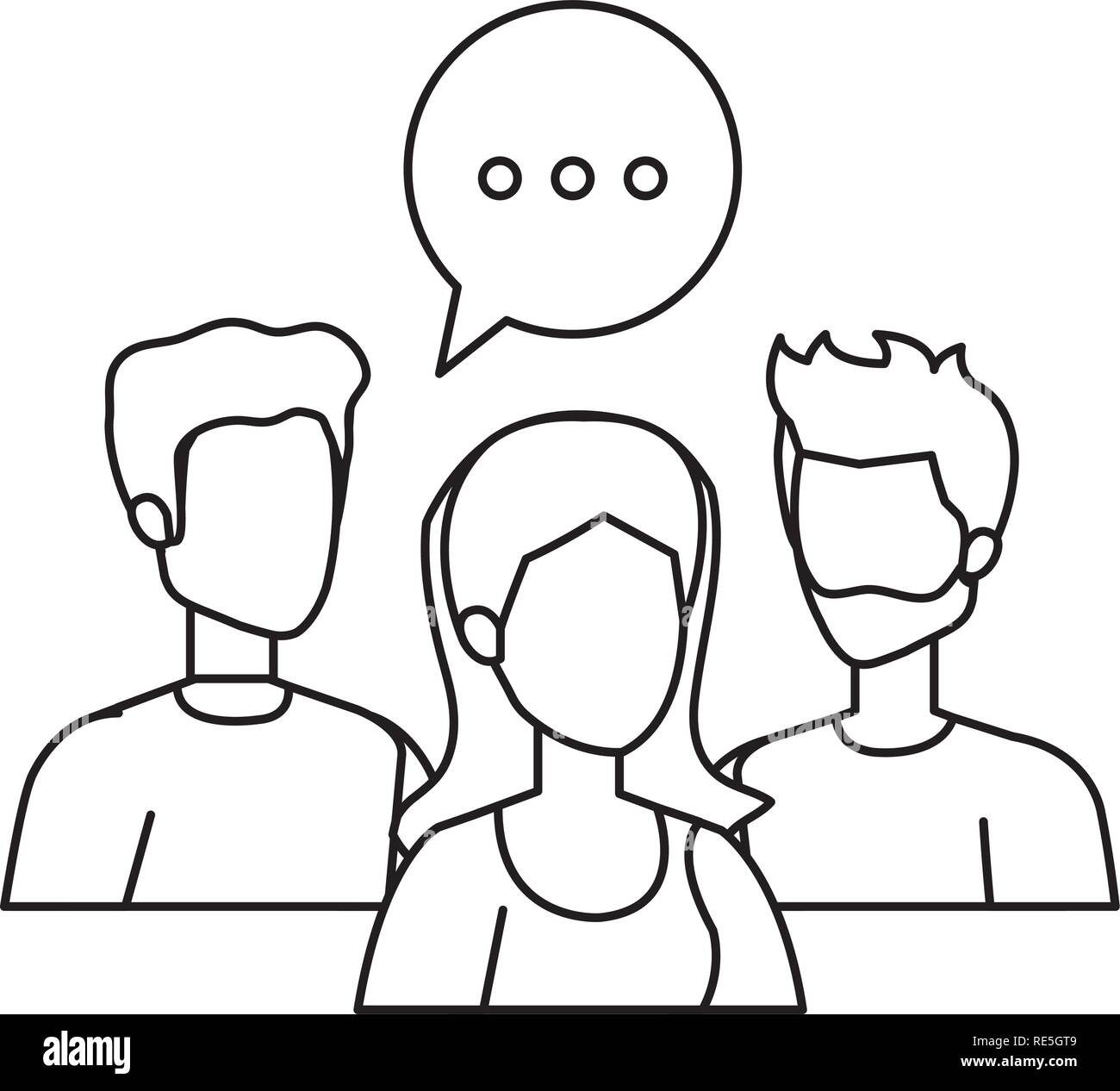 group of people with speech bubble characters Stock Vector Image & Art ...