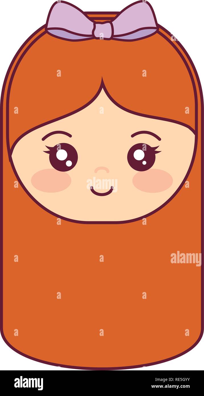cute and little girl head vector illustration design Stock Vector Image ...