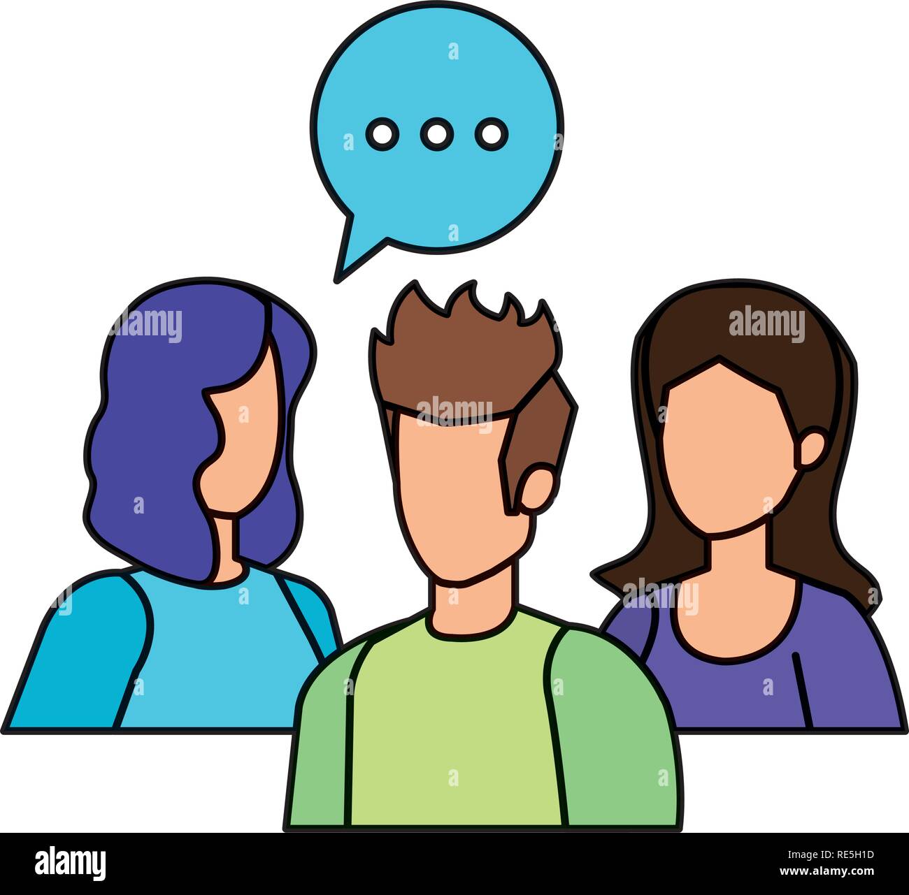group of people with speech bubble characters Stock Vector Image & Art ...