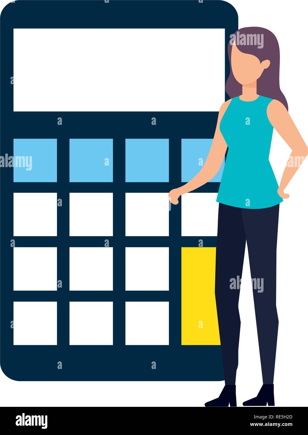 calculator math with business person Stock Vector Image & Art - Alamy