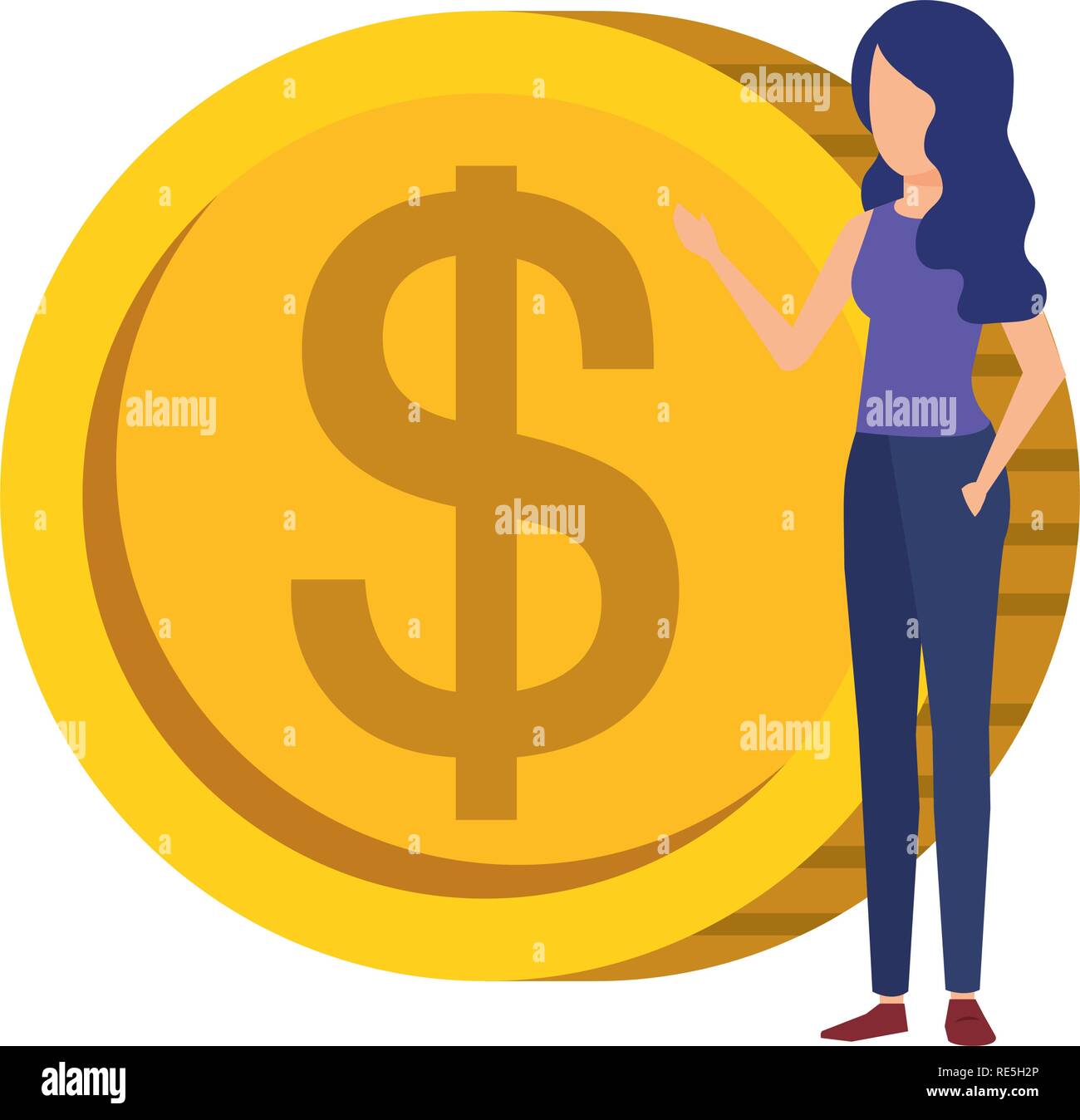 coin money with business person Stock Vector Image & Art - Alamy