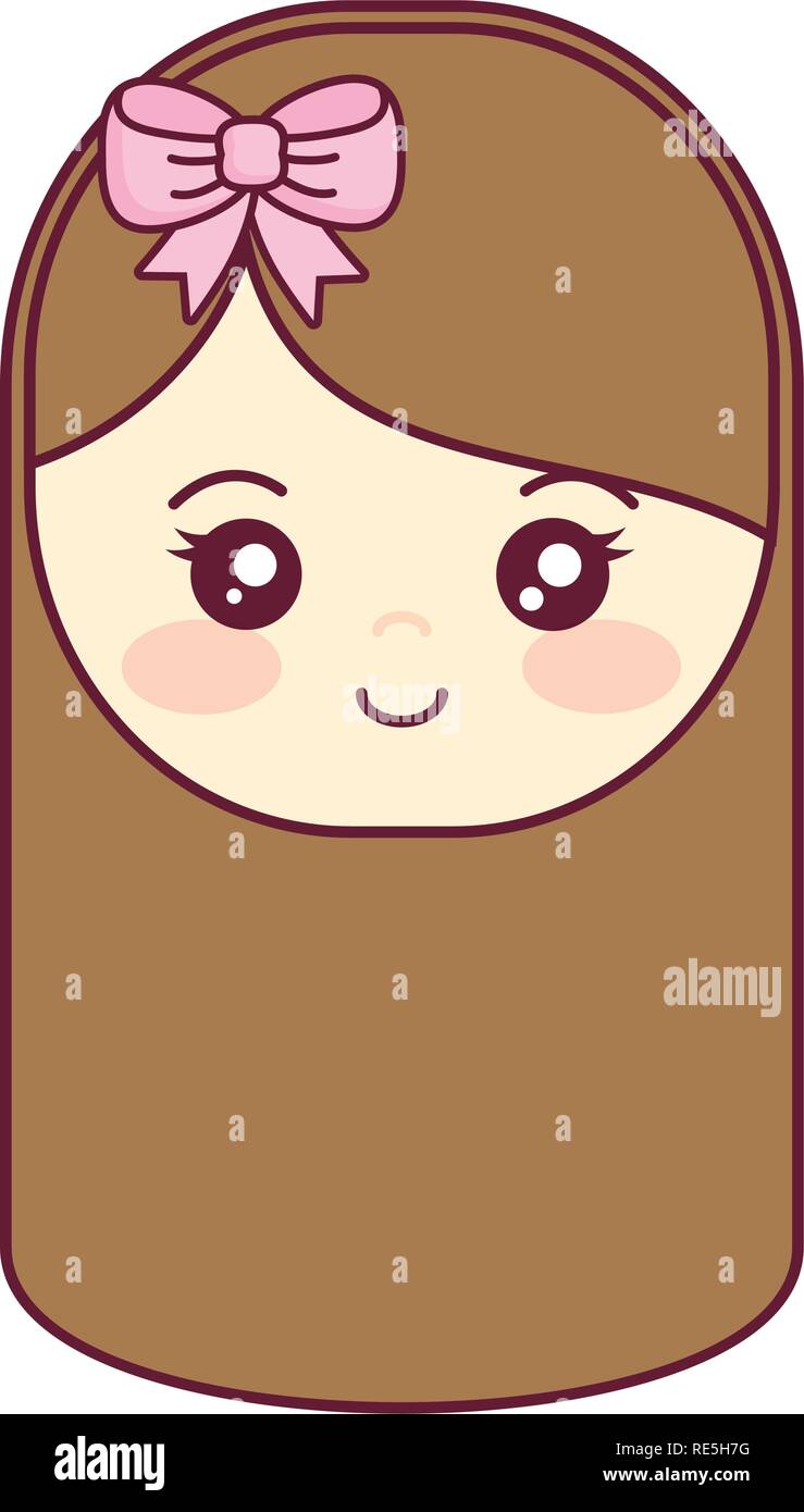cute and little girl head vector illustration design Stock Vector Image ...