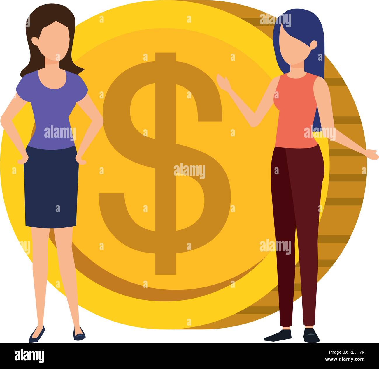 coin money with business person Stock Vector Image & Art - Alamy
