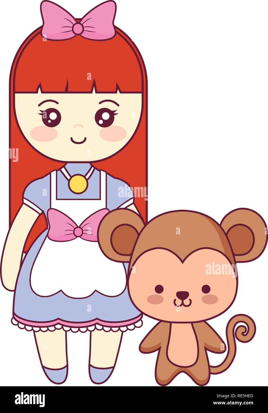Cute Girl Monkey Cartoon