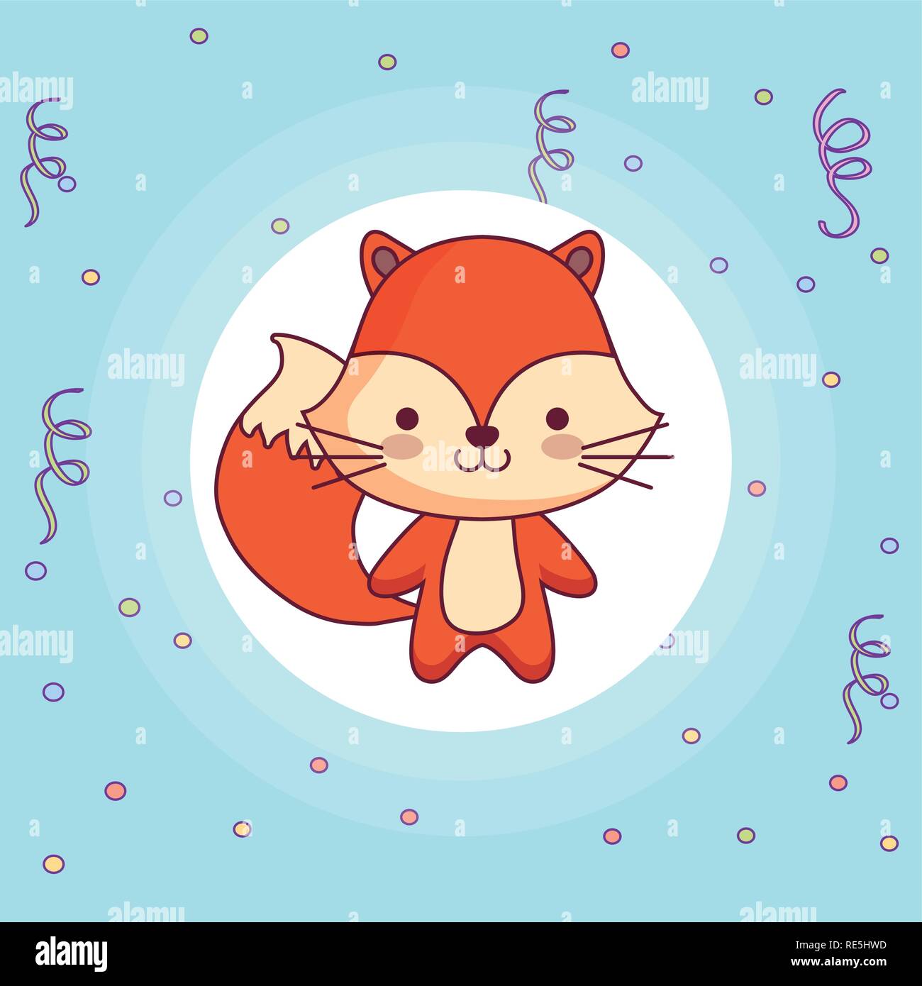 cute and little fox character vector illustration design Stock Vector ...