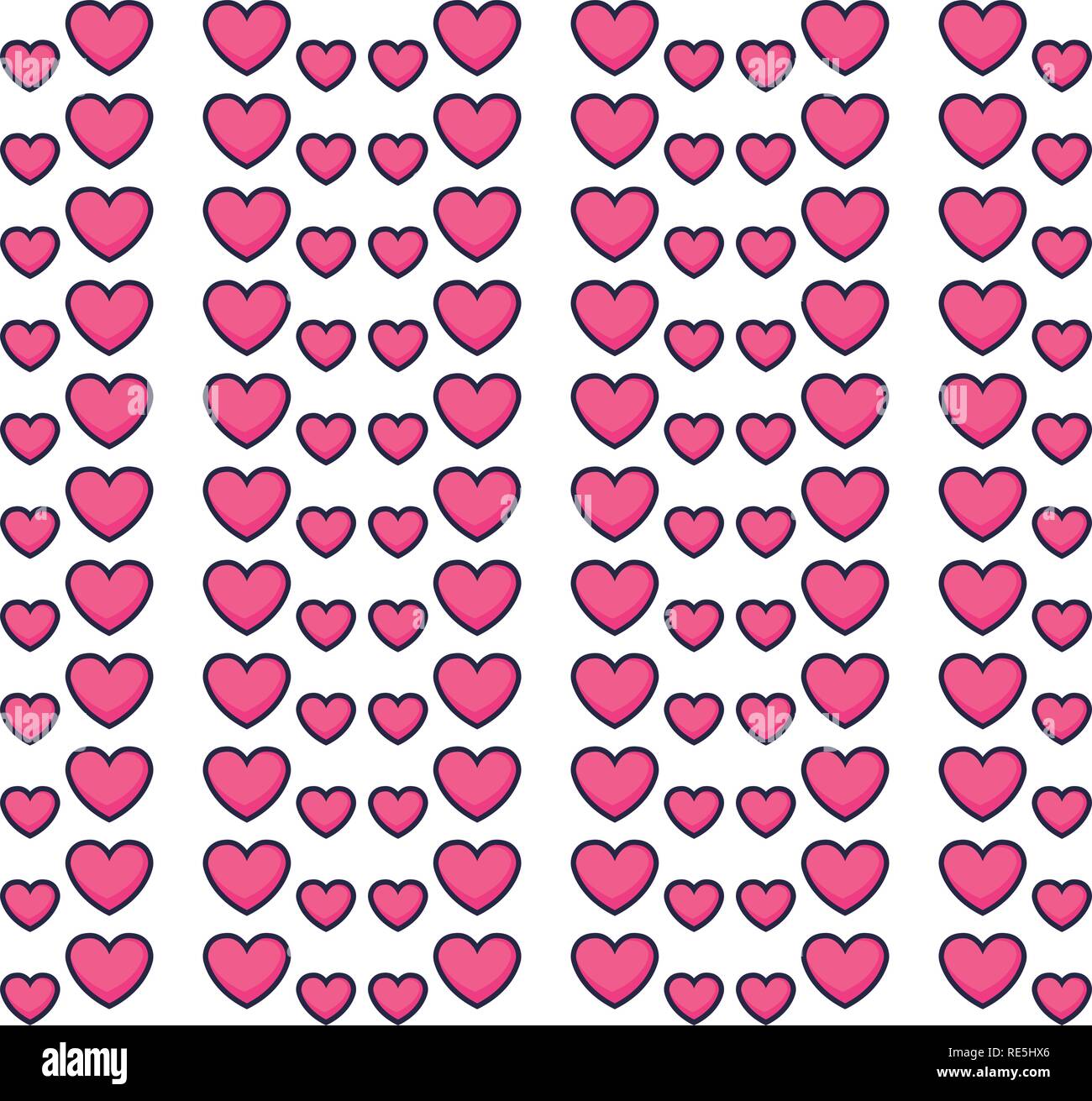 hearts love valentines pattern vector illustration design Stock Vector ...
