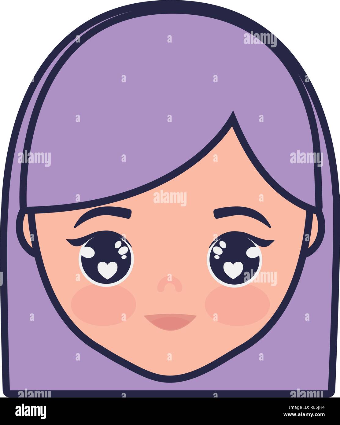cute and little girl head vector illustration design Stock Vector Image ...