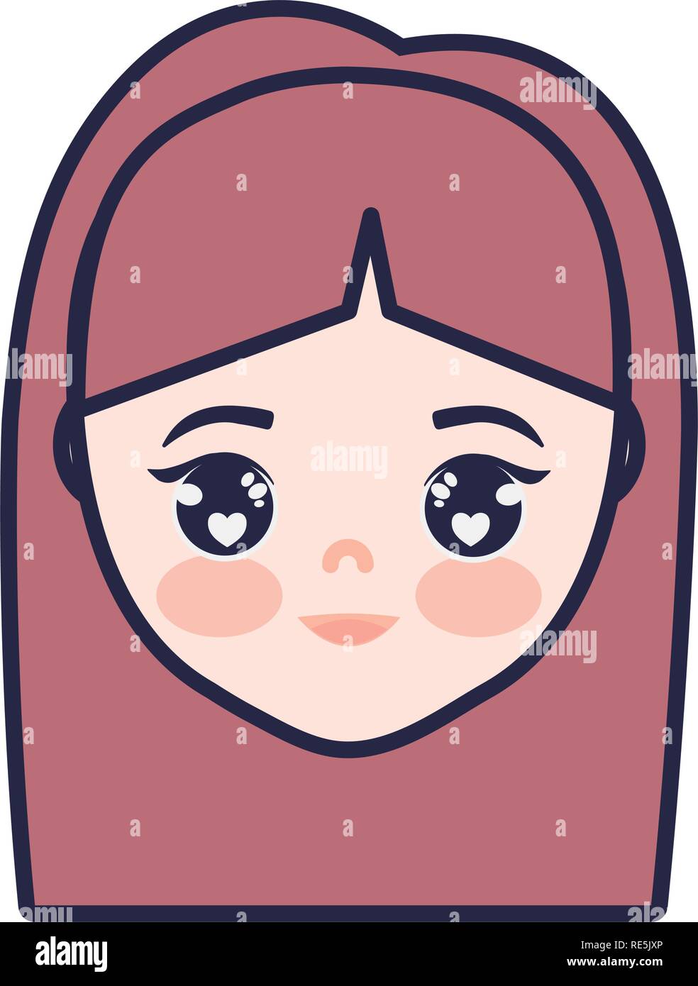 cute and little girl head vector illustration design Stock Vector Image ...