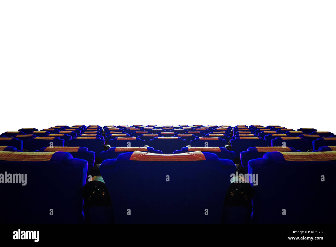 Cinema screen blue seats hi-res stock photography and images - Alamy
