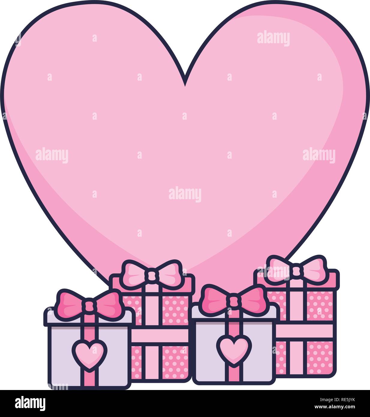 gift box present with heart vector illustration design Stock Vector ...