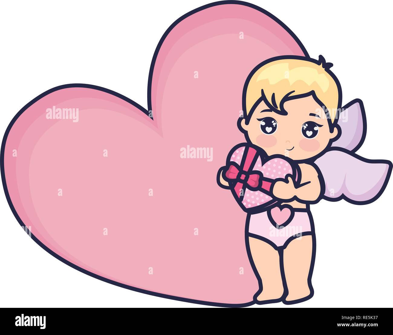 little cupid baby with heart love vector illustration design Stock Vector Image & Art - Alamy