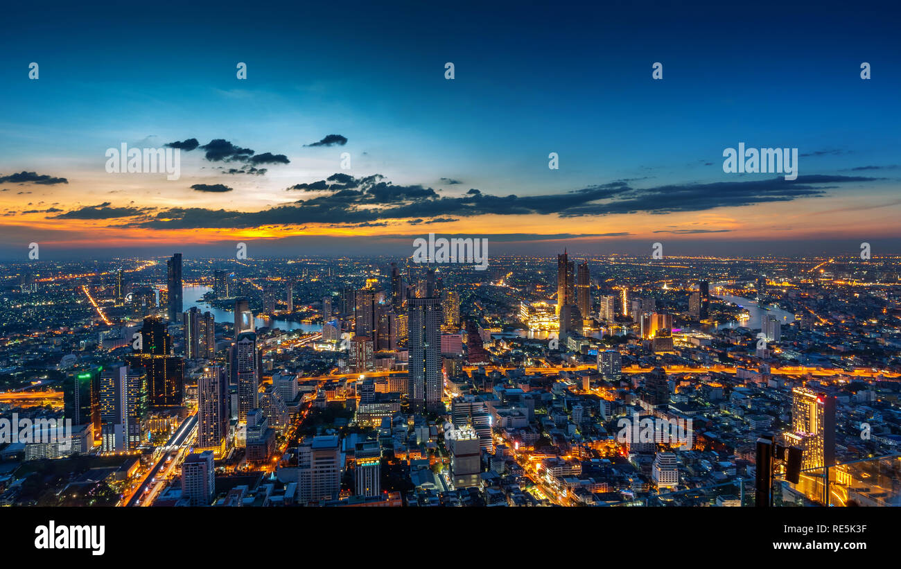 Aerial view bangkok skyline top hi-res stock photography and images - Alamy