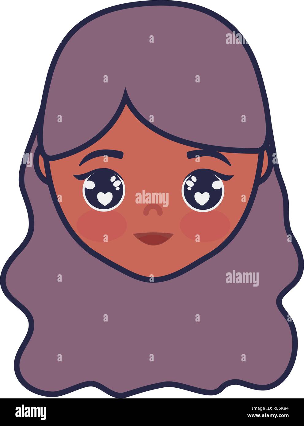 cute and little girl head vector illustration design Stock Vector Image ...