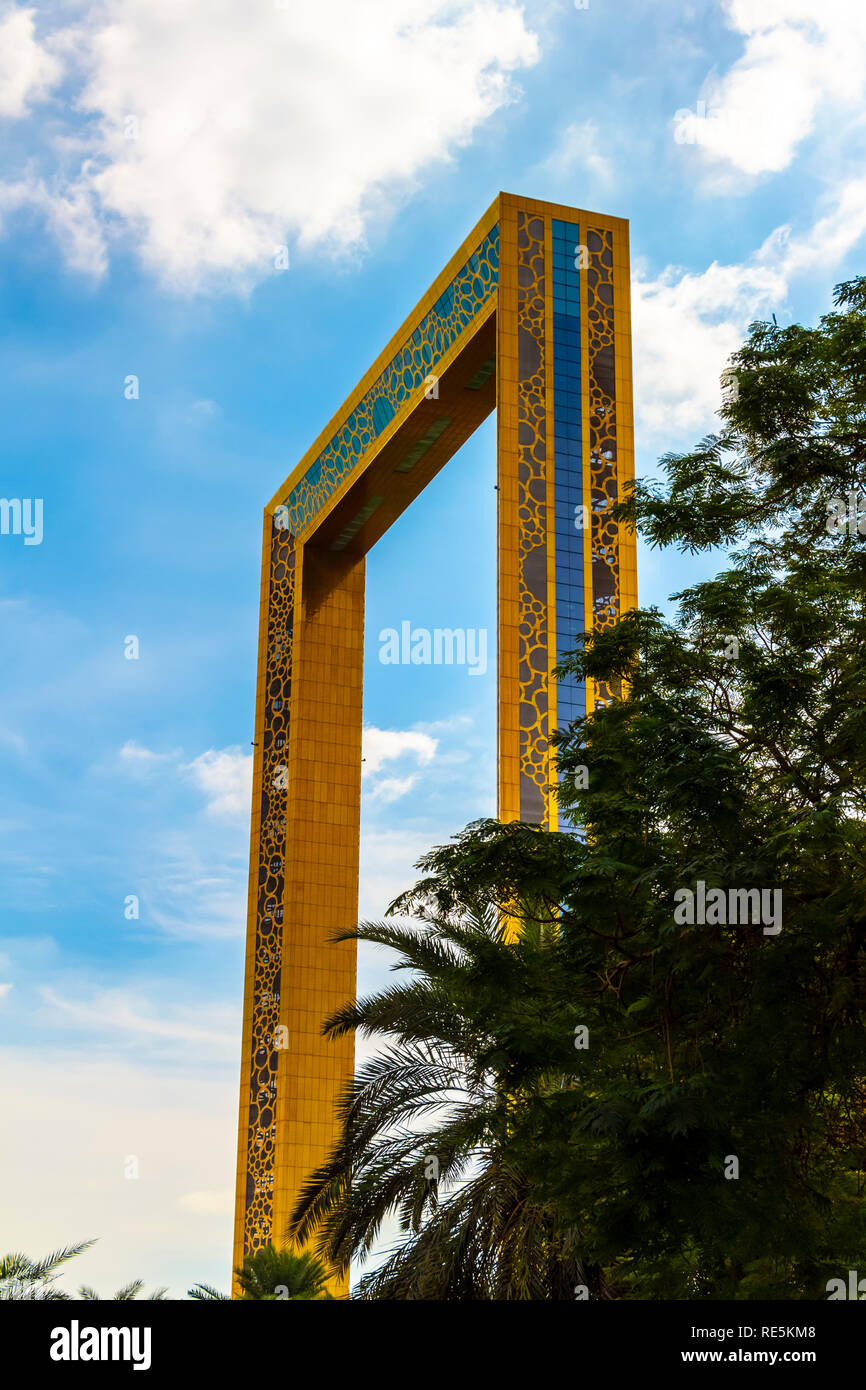 Dubai, UAE - November 28, 2018: The famous Dubai Frame is located in ...