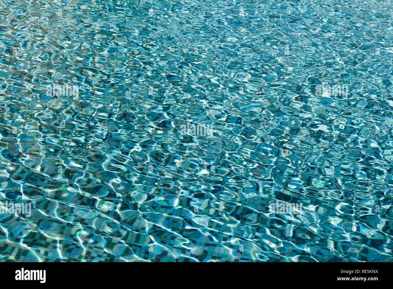 Pure turquoise water in the pool with fountains Stock Photo - Alamy