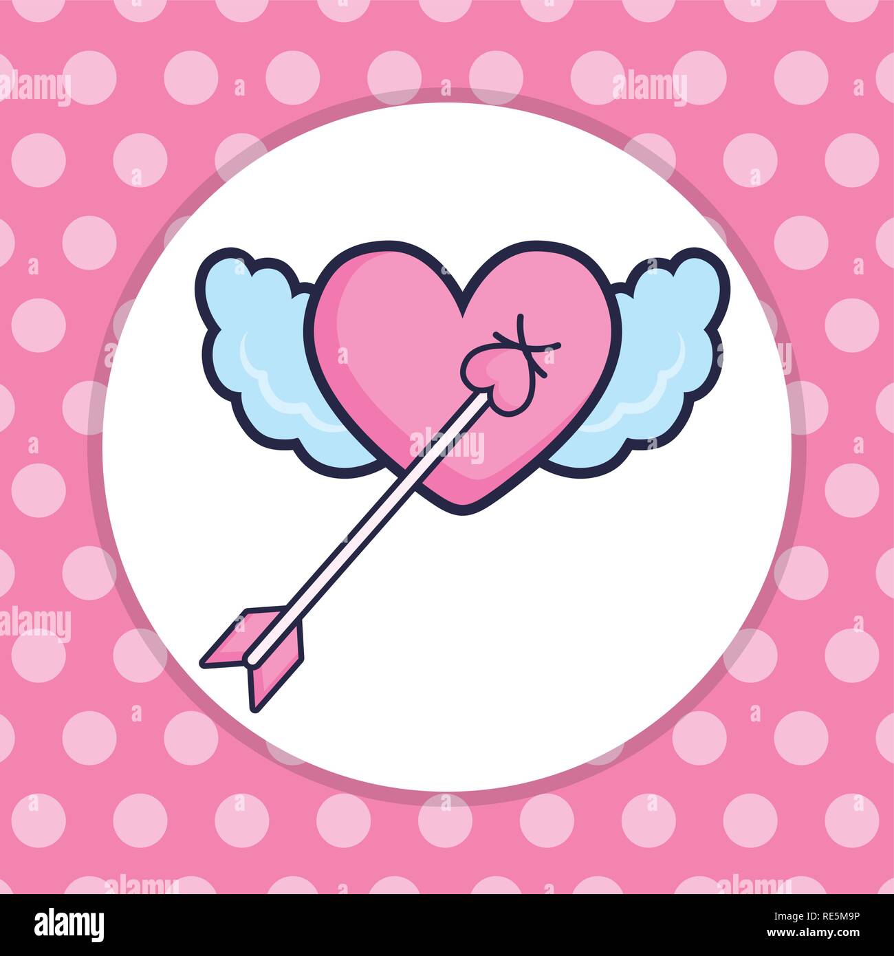 heart love with arrow vector illustration design Stock Vector Image ...