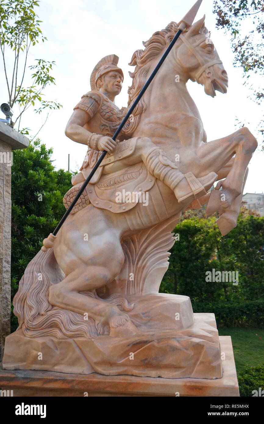 The statue of Cona's Chocolate Castle. The magnificent statue is the ...