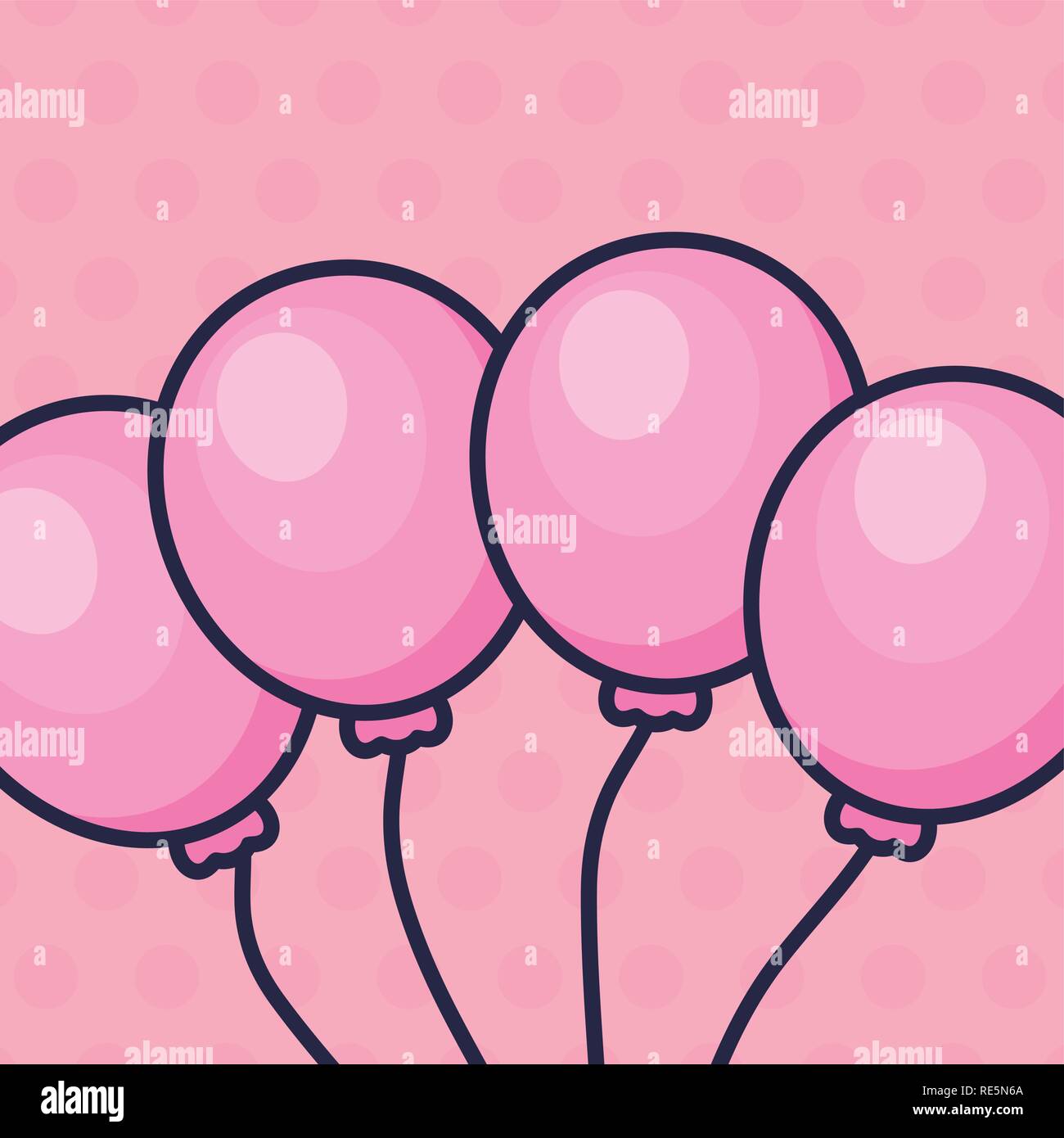 Balloons Helium Floating Icon Vector Illustration Design Stock Vector