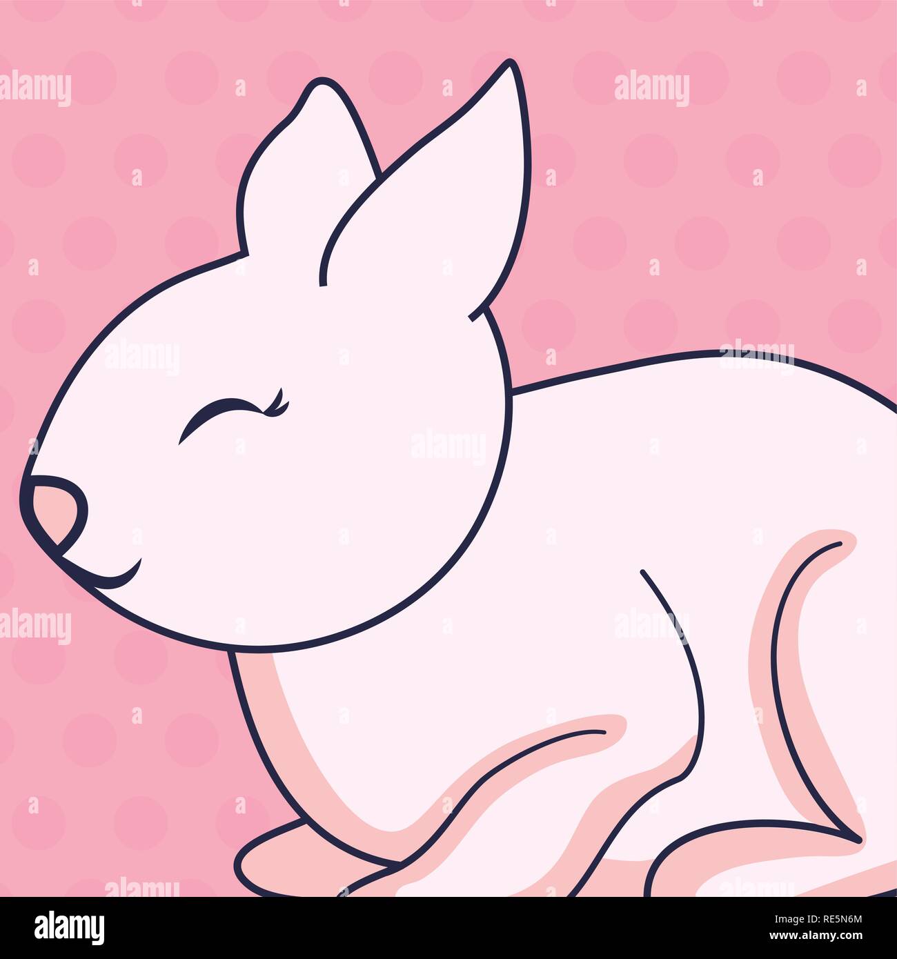 cute and little rabbit character vector illustration design Stock ...