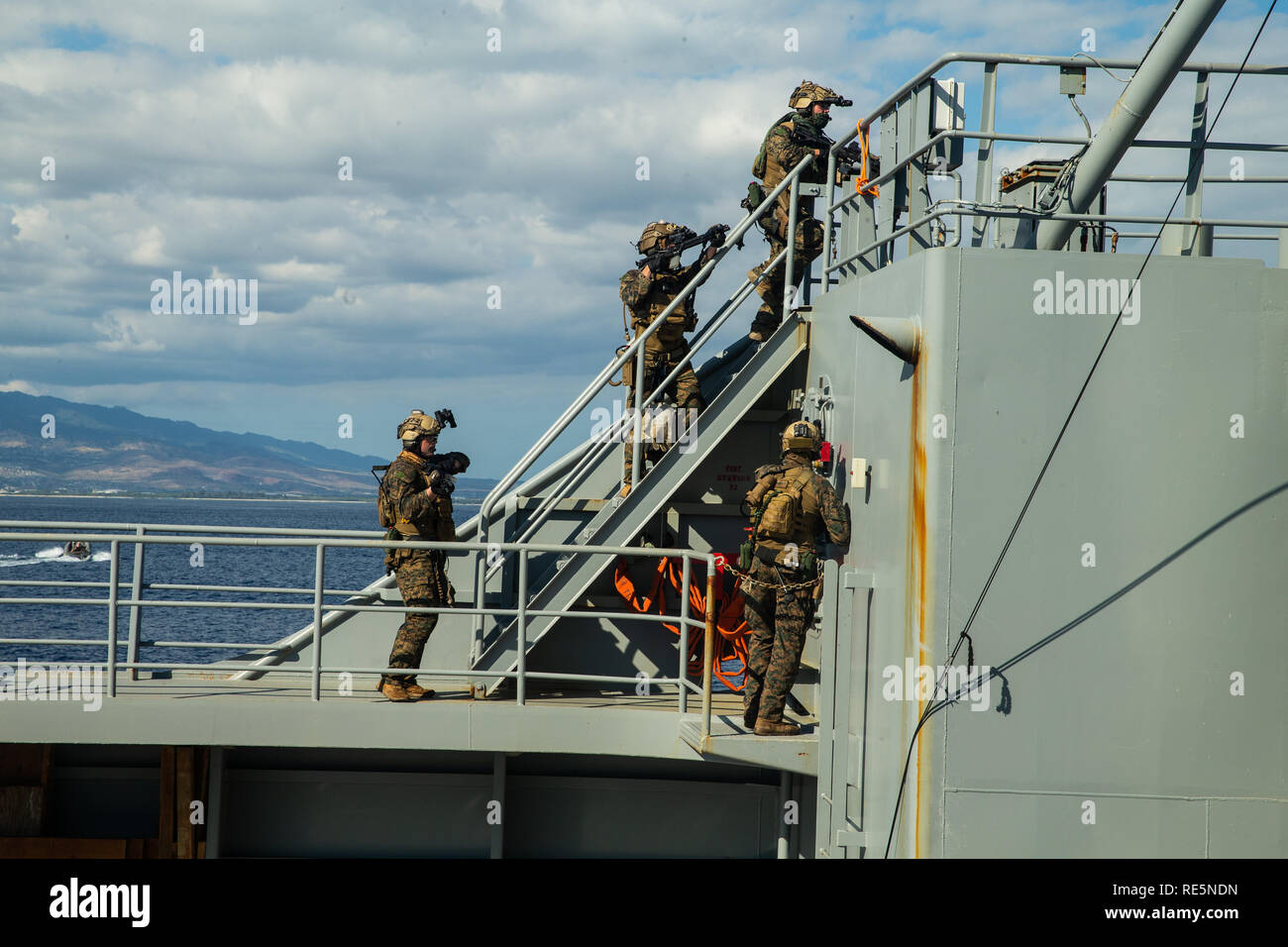At a range at marine corps base hawaii in kaneohe hi-res stock ...