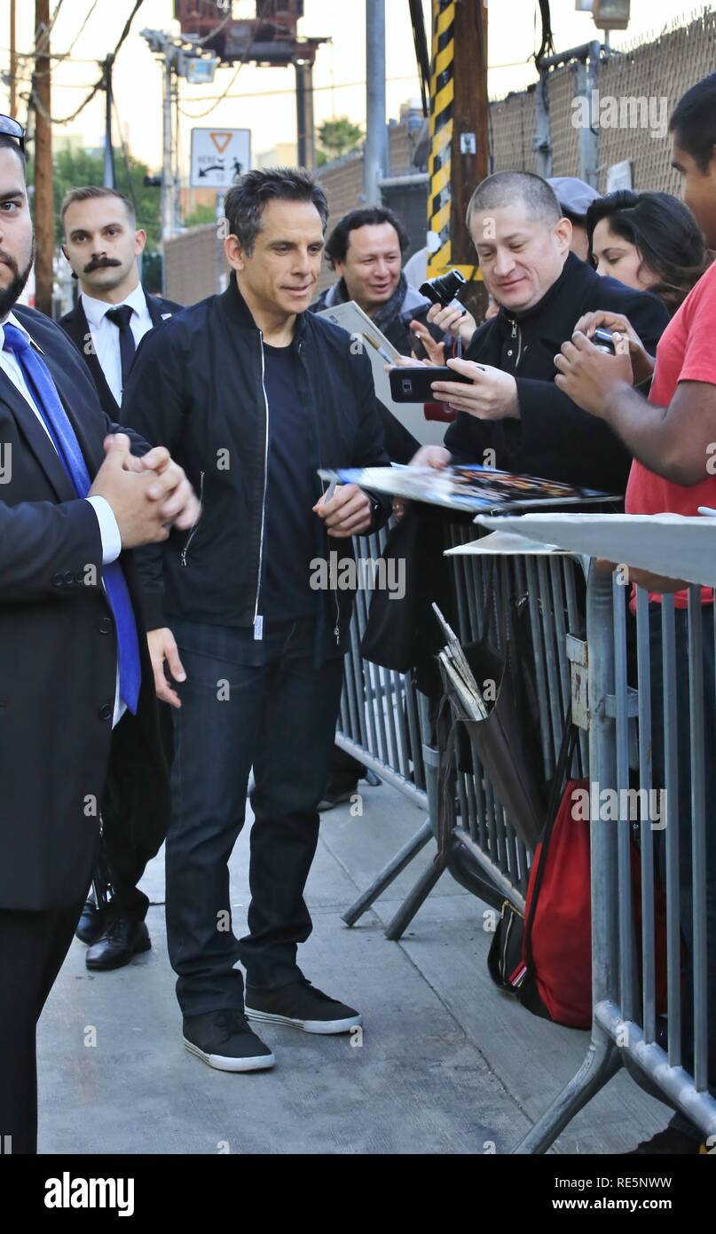 Celebrities at the 'Jimmy Kimmel Live!' studios Featuring: Ben Stiller ...