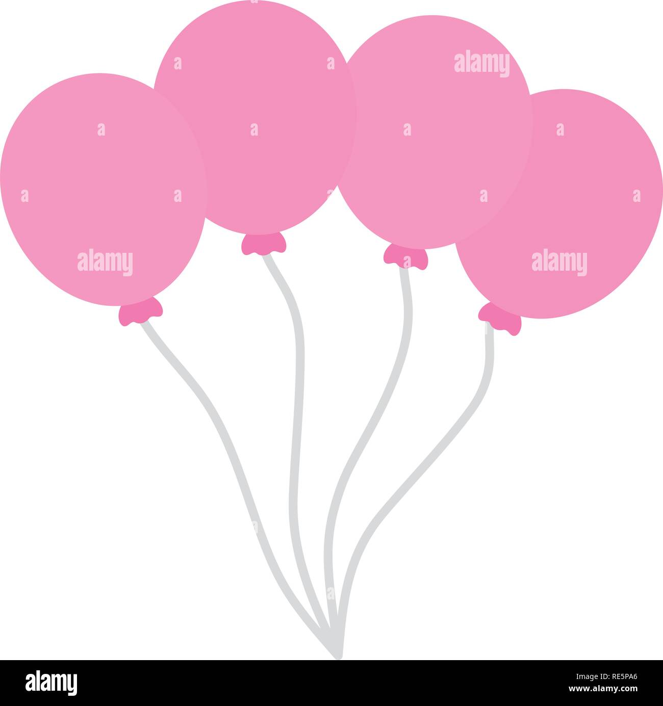 Balloons Helium Floating Icon Vector Illustration Design Stock Vector