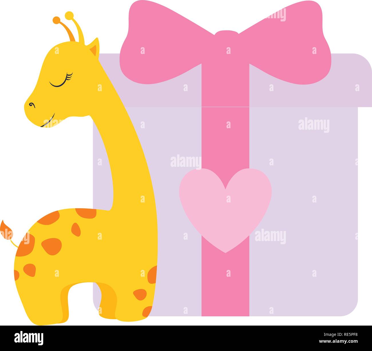gift box present with giraffe vector illustration design Stock Vector ...
