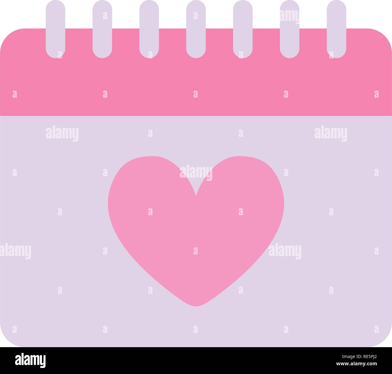 calendar with heart valentines day vector illustration design Stock ...
