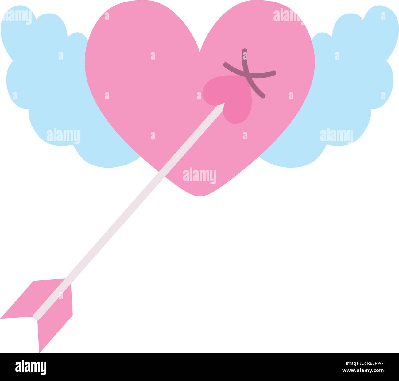 heart love with arrow vector illustration design Stock Vector Image ...