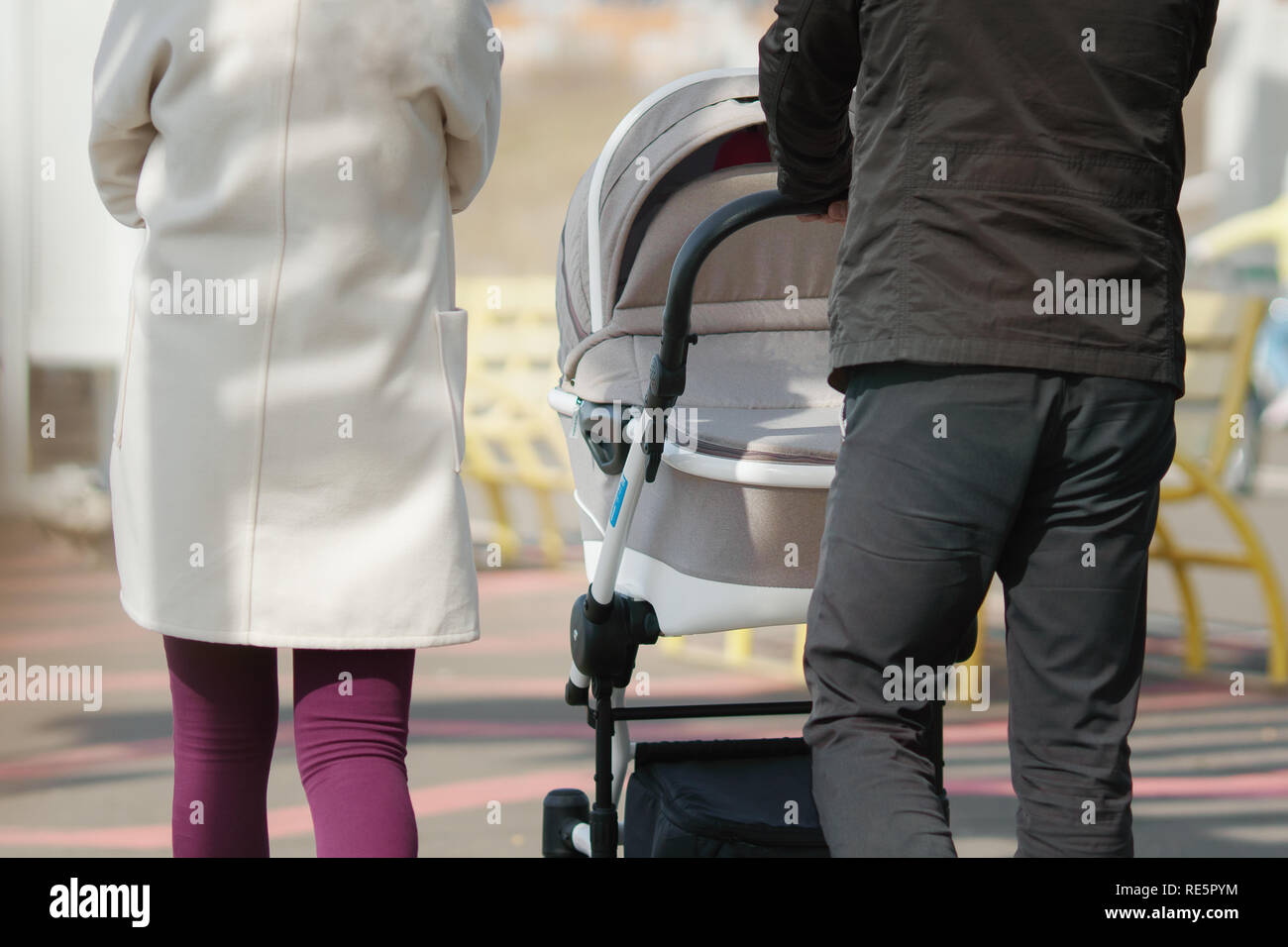 Couple and pushing pram and park hi-res stock photography and images ...