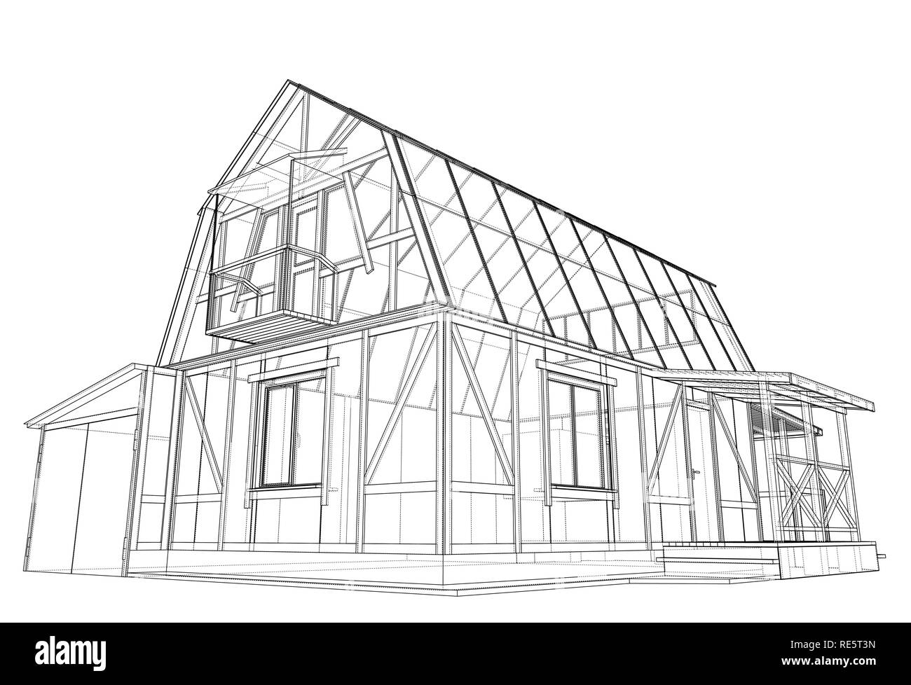 Private house sketch. Vector rendering of 3d Stock Vector Image & Art ...