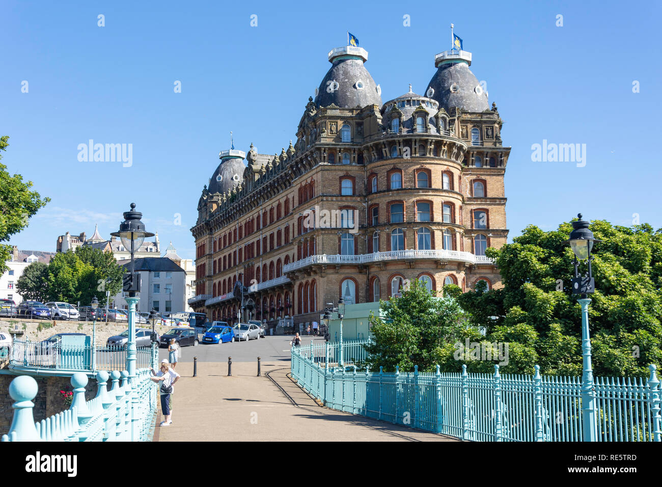 Grand hotel across spa bridge footbridge scarborough seaside bea hi-res ...