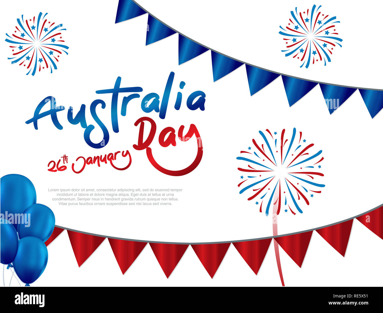 Happy Australia day lettering, calligraphy. Map of Australia with flag ...