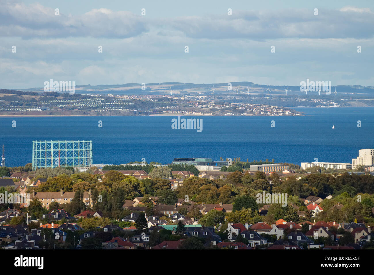 A photograph of the coastline near the Granton area of Edinburgh ...