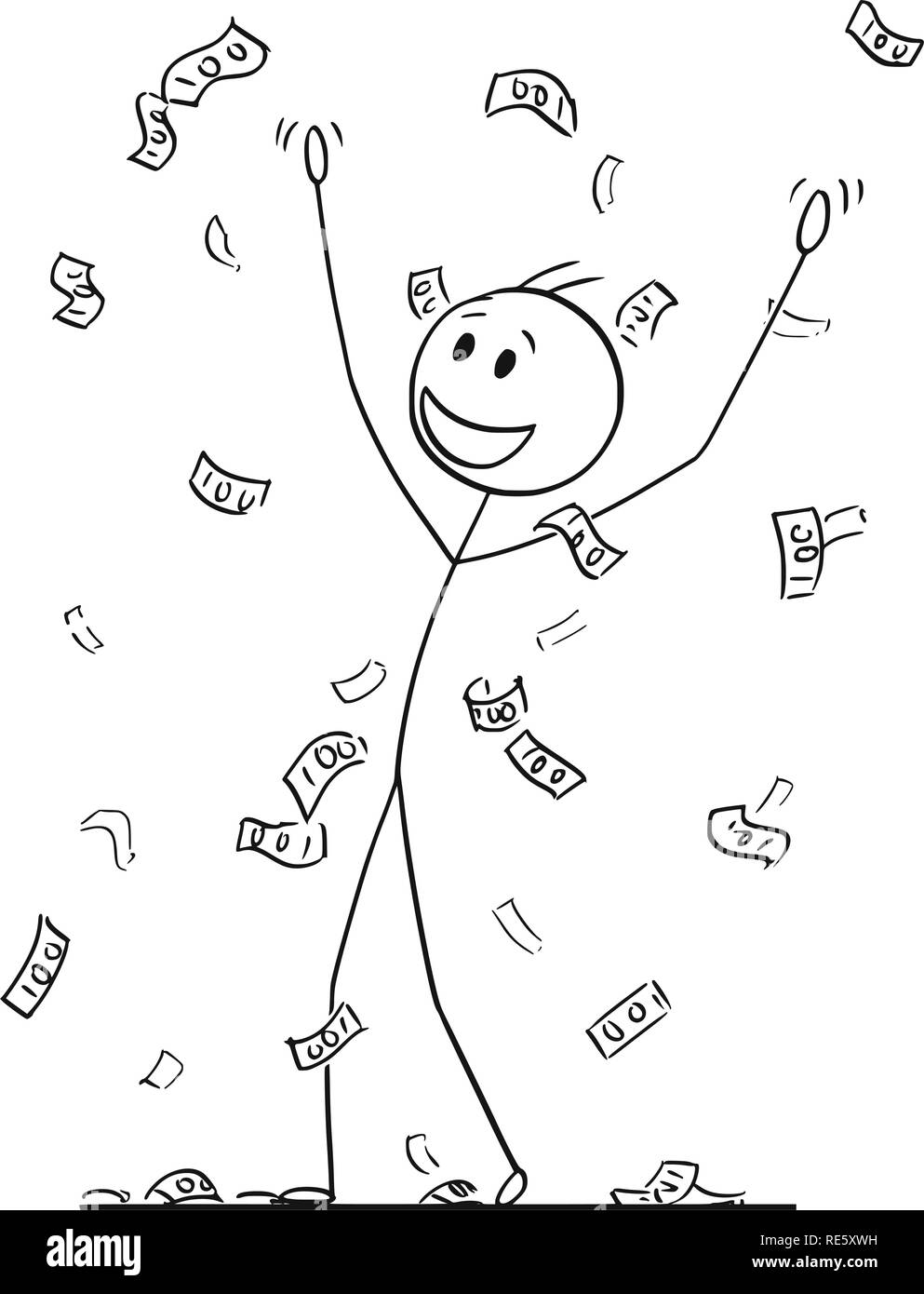 Money Falling From The Sky Drawing