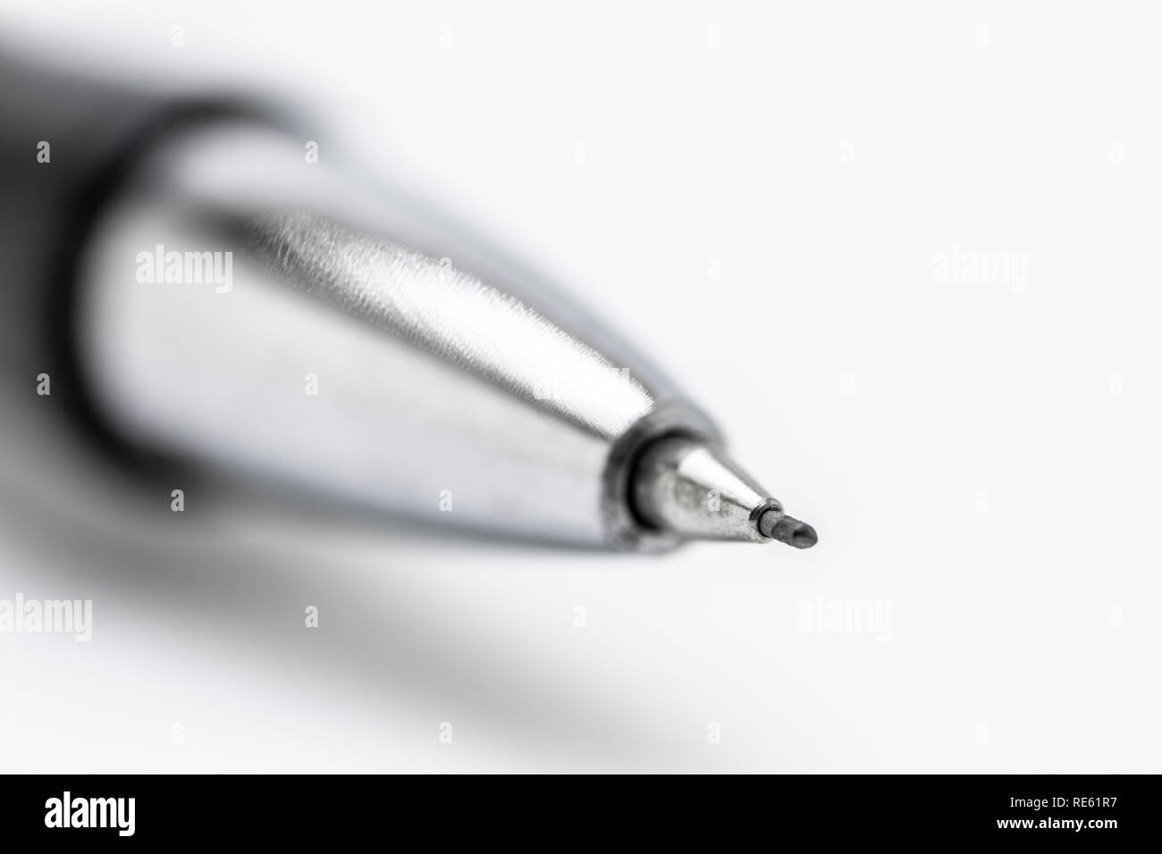 The tip of a mechanical pencil close up on a white background Stock ...