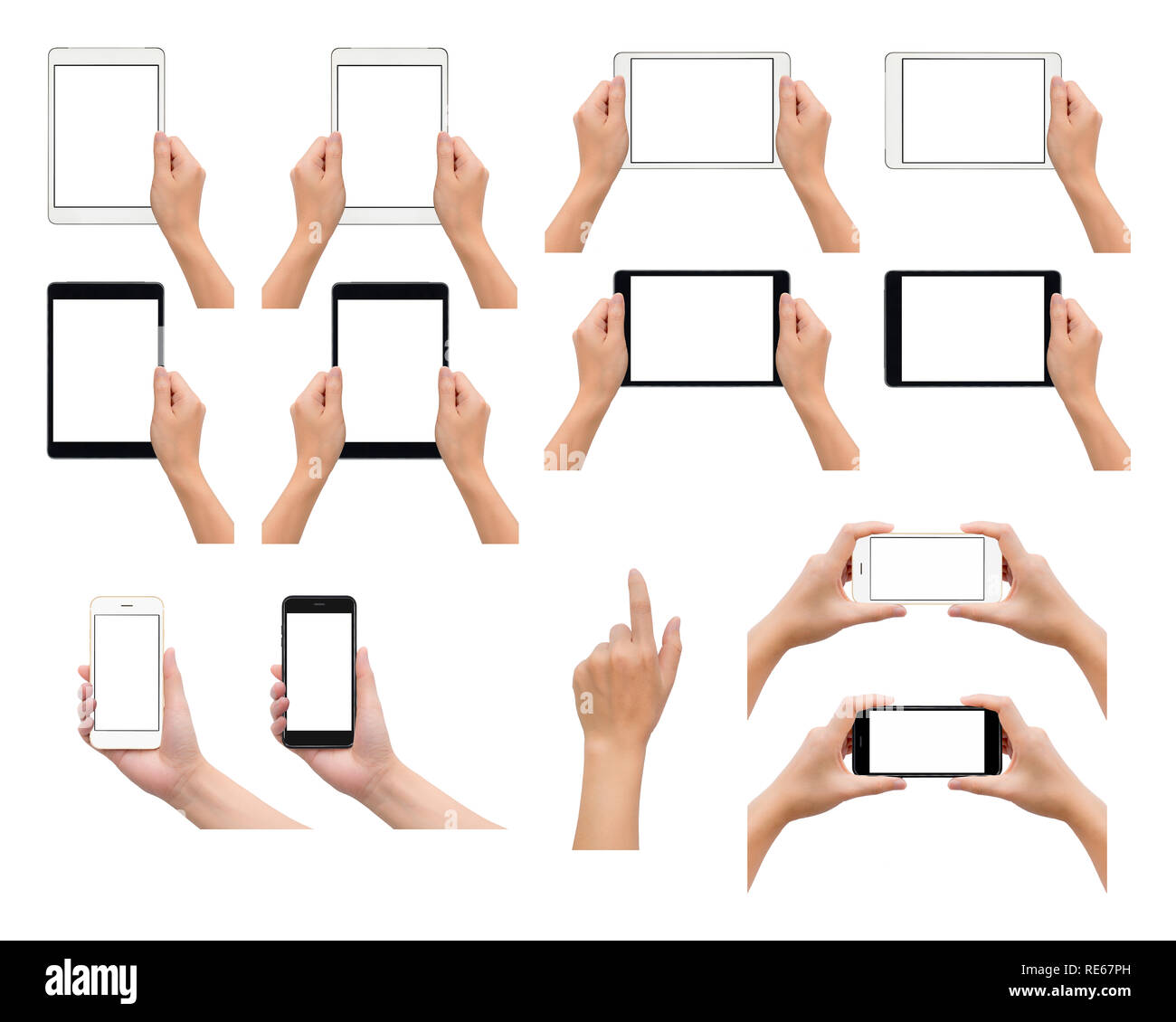 Woman using finger phone gesture Cut Out Stock Images & Pictures - Alamy
